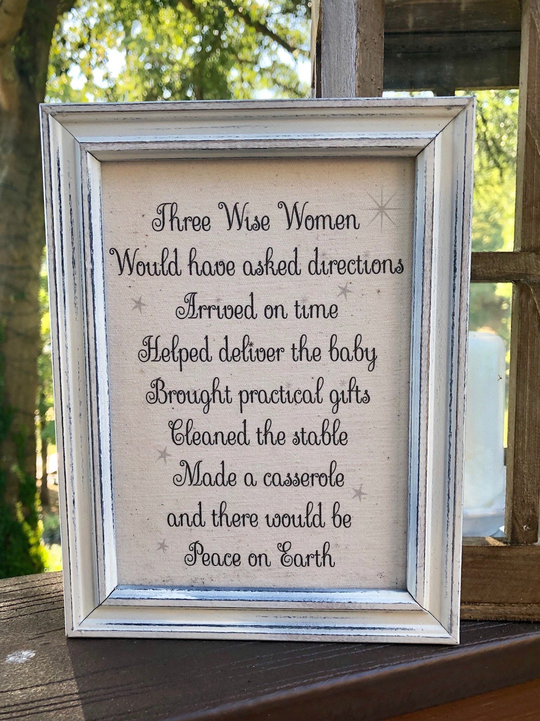 Three Wise Women Christmas Sign: Rustic Framed Canvas Print - Etsy