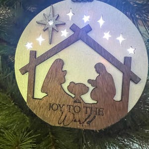 Nativity Christmas Ornament, Joy to the World, A Child is Born, Let His ...