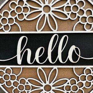 Front Door Sign, Hello Wood Round , Farmhouse Style, Laser Engraved ...