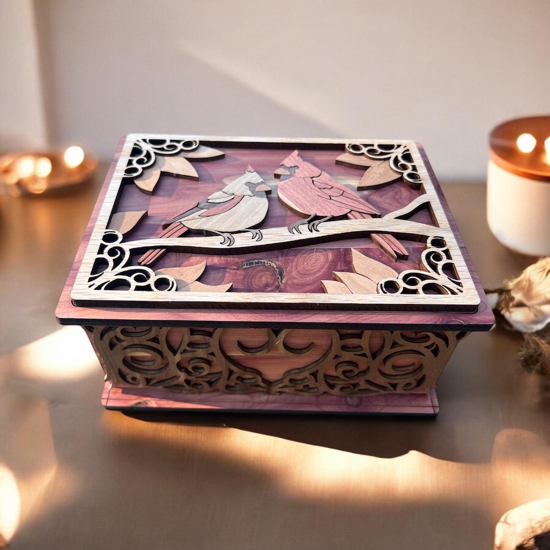 Cardinal Memorial Keepsake Box: Aromatic Cedar & Walnut Heirloom - Etsy