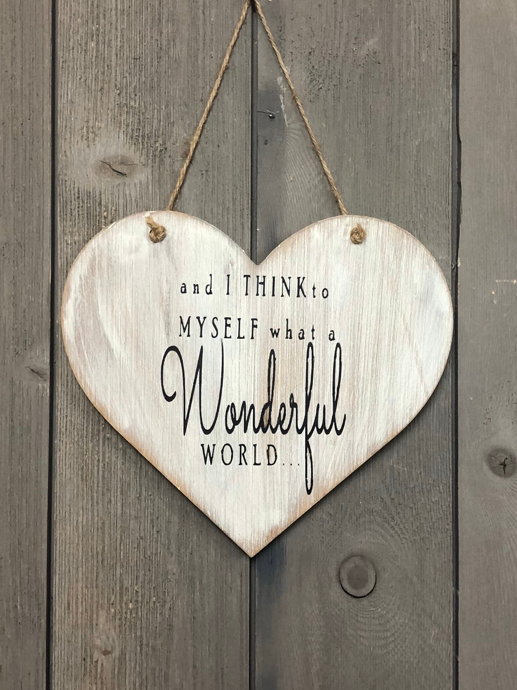 Front Door Sign and I Think to Myself What a Wonderful World - Etsy ...