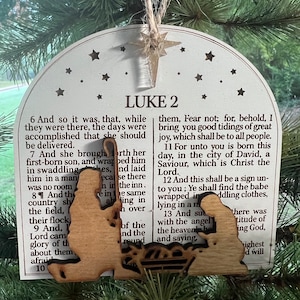 Luke 2 Scripture Ornament, the Christmas Story, Jesus Mary and Joseph ...