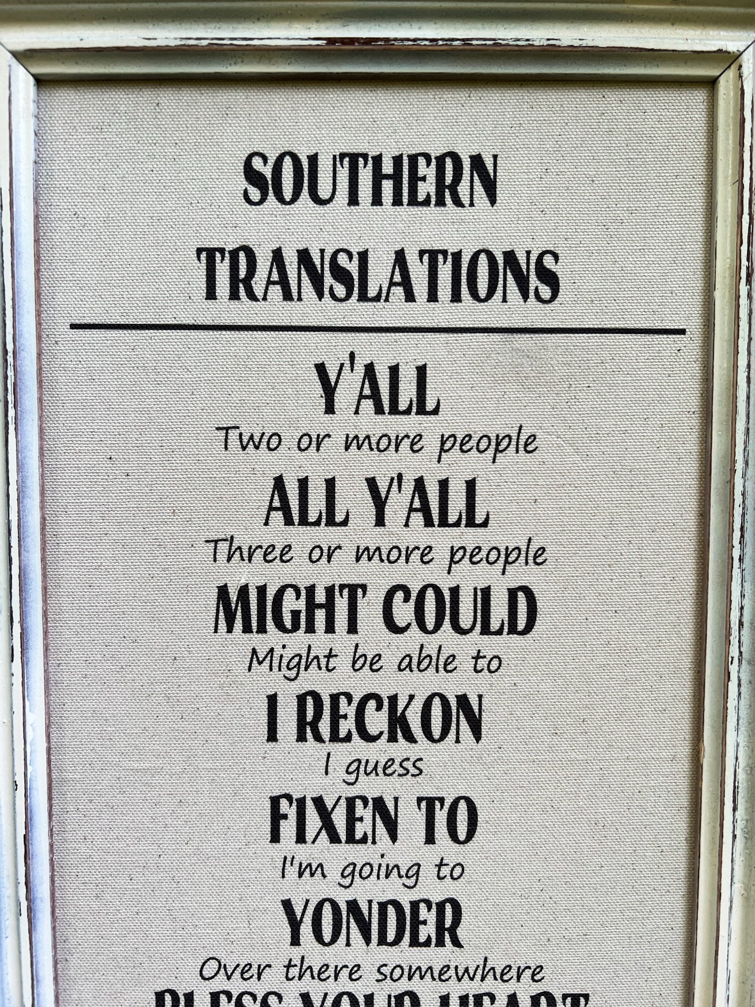 Funny Southern Sign, Southern Translations, Moving to the South Gift ...
