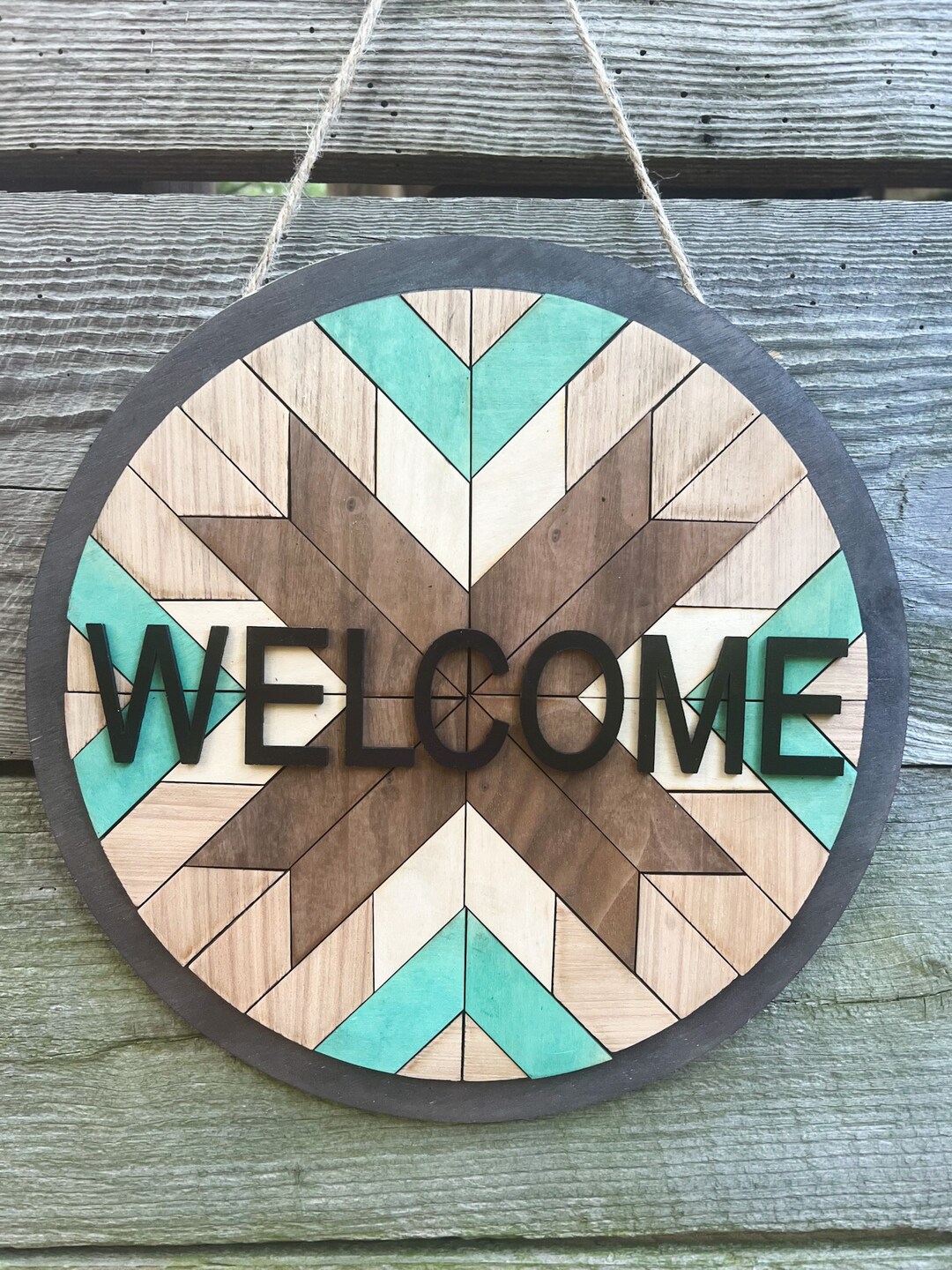 Front Door Sign, Welcome Boho Style Wood Round , Modern Style, Laser ...