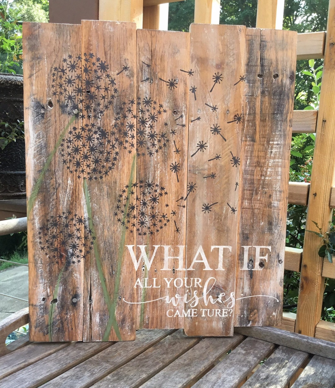 Dandelion Wishes Pallet Sign: Inspirational Farmhouse Decor - Etsy