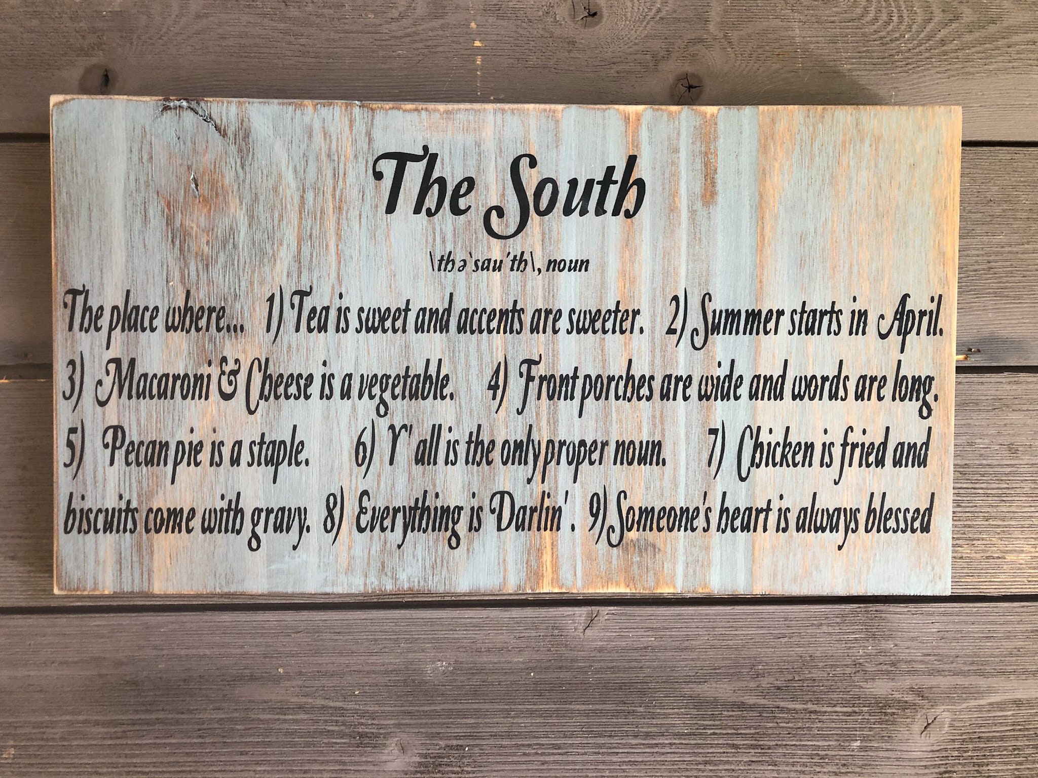 The South Painted Wood Sign: Southern Saying Home Decor - Etsy