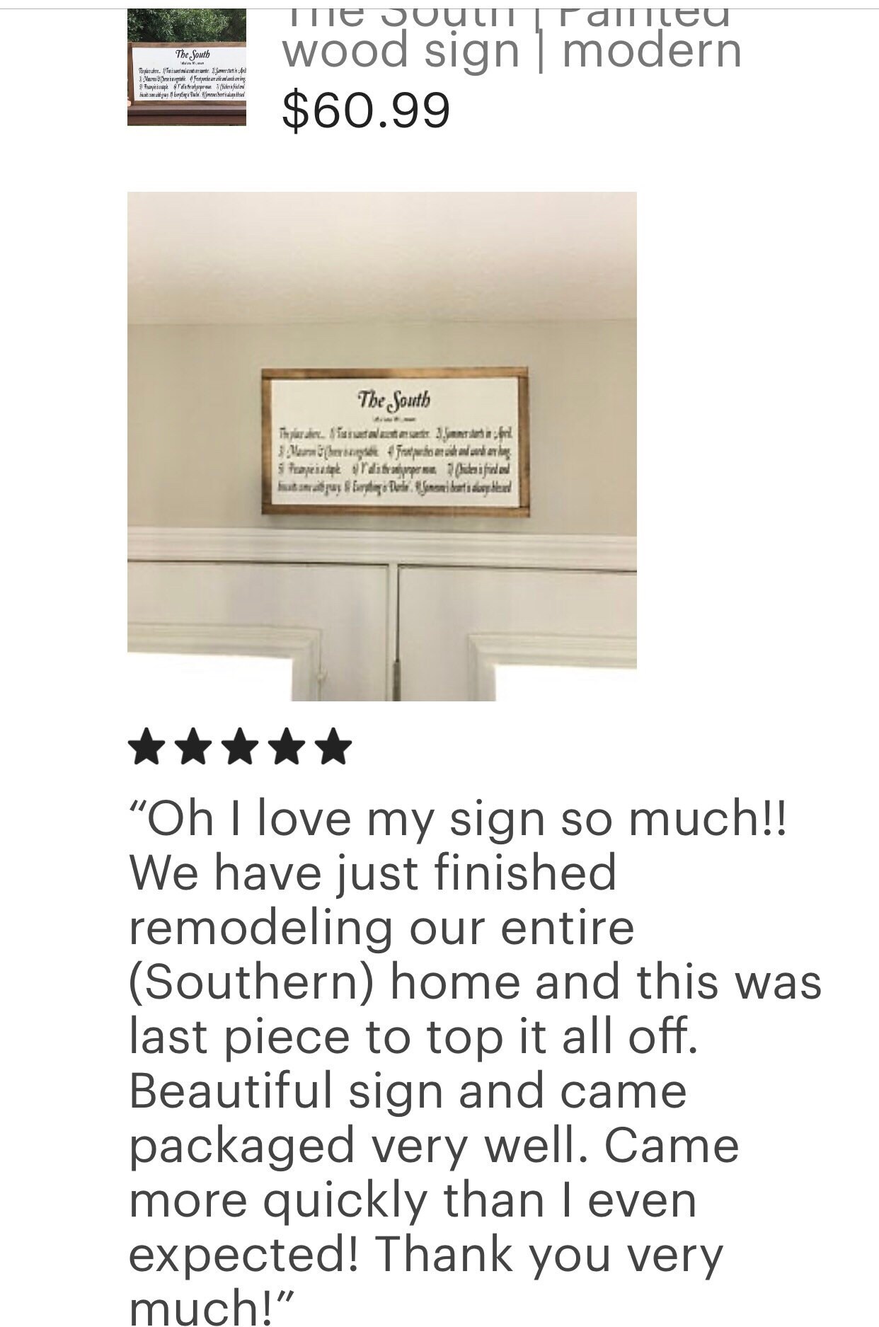 The South Painted wood sign modern farmhouse sign wood | Etsy