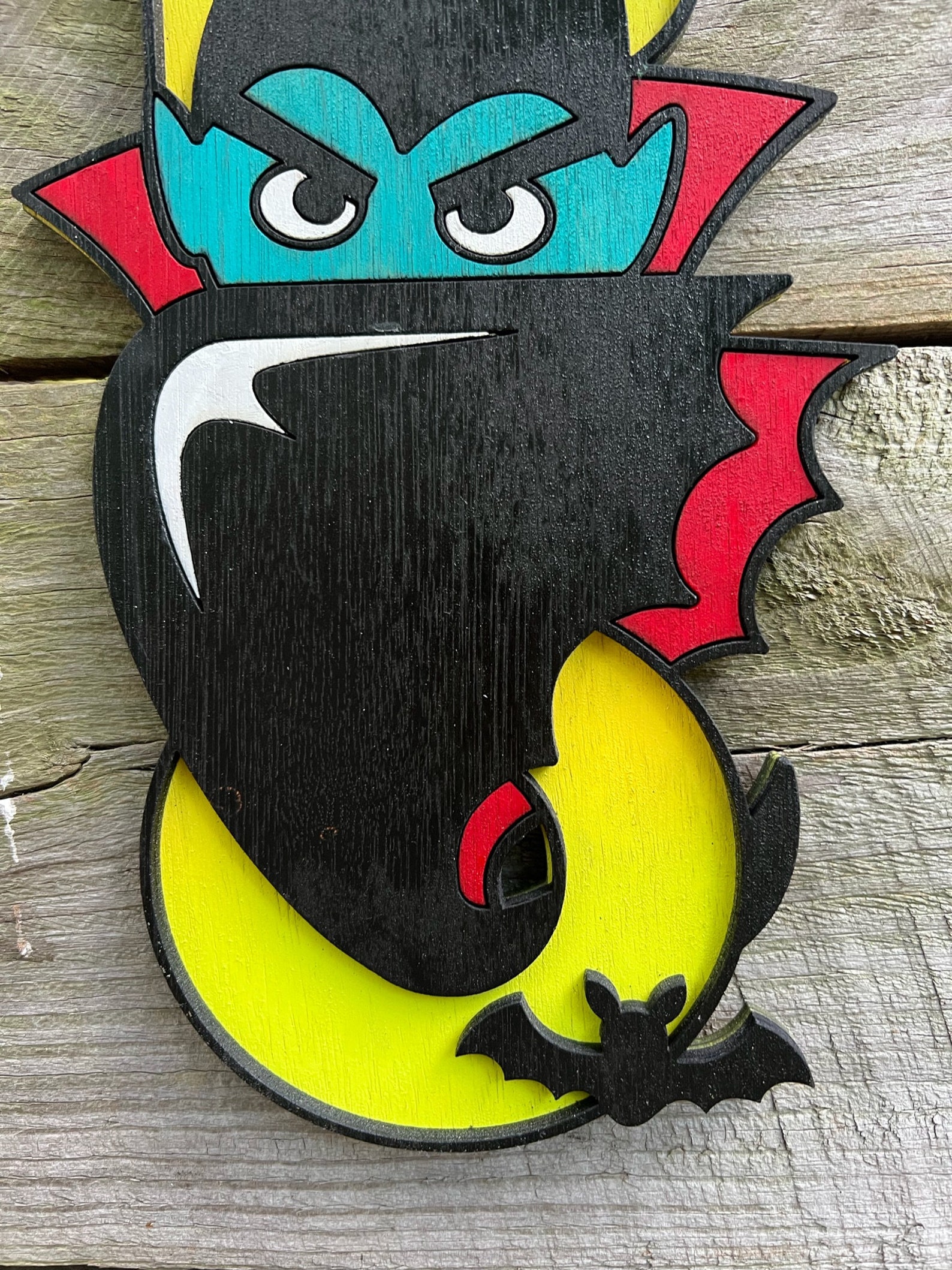 Halloween Dracula Boo Sign, Laser Cut Baltic Birch, Hand Painted Fun ...