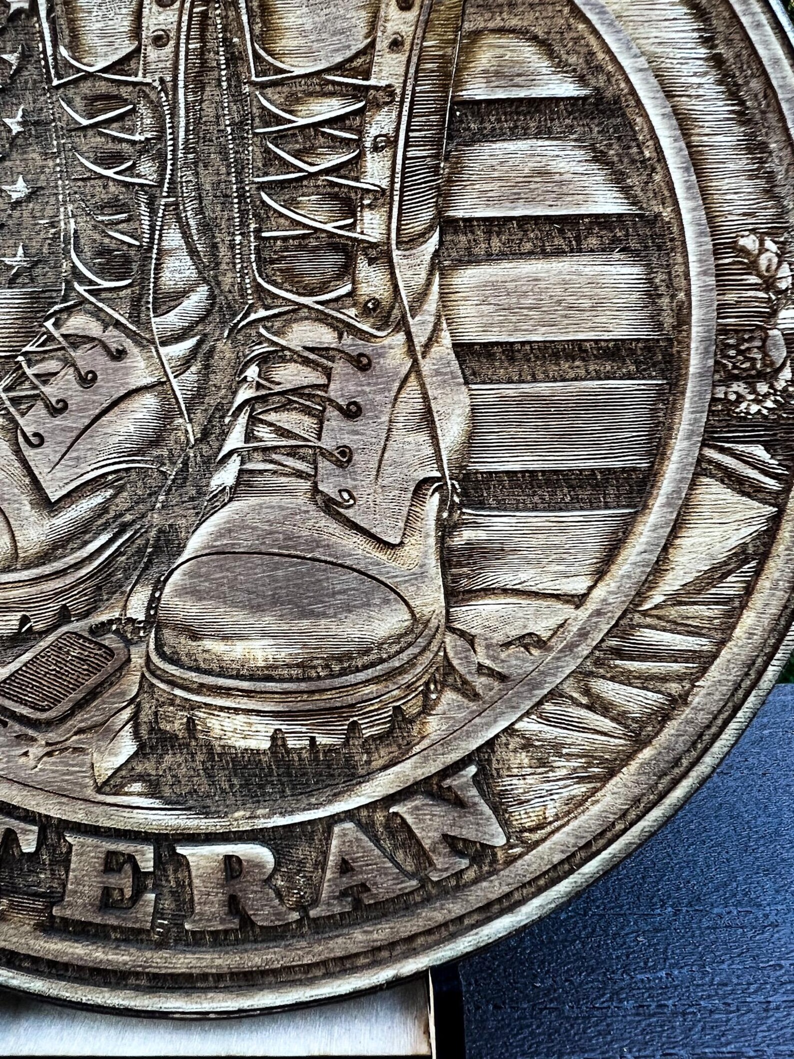US Veteran Tribute, Laser Engraved, Custom Combat Boots, American Flag ...