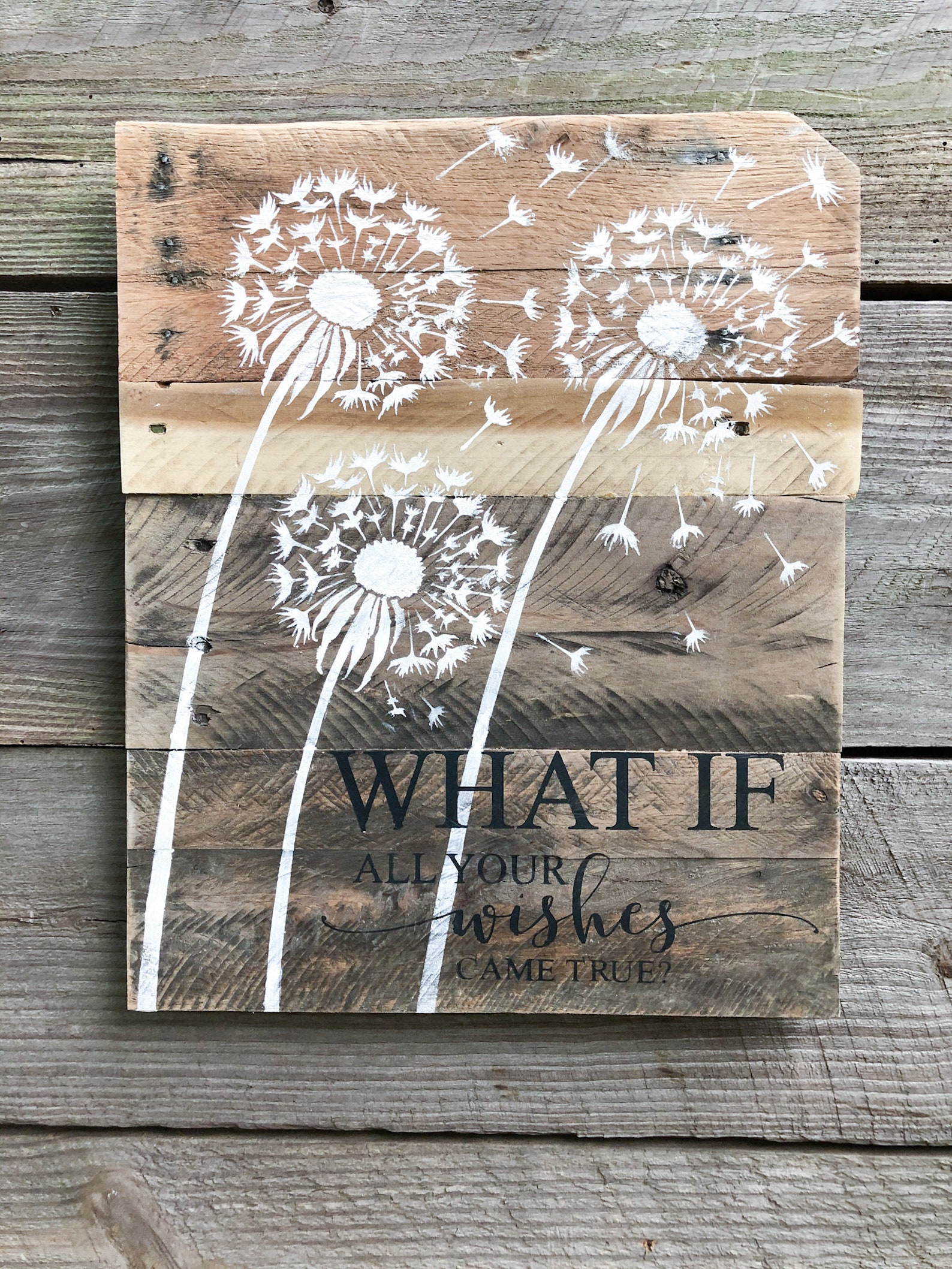 Dandelion Wishes Pallet Sign: Inspirational Farmhouse Decor - Etsy
