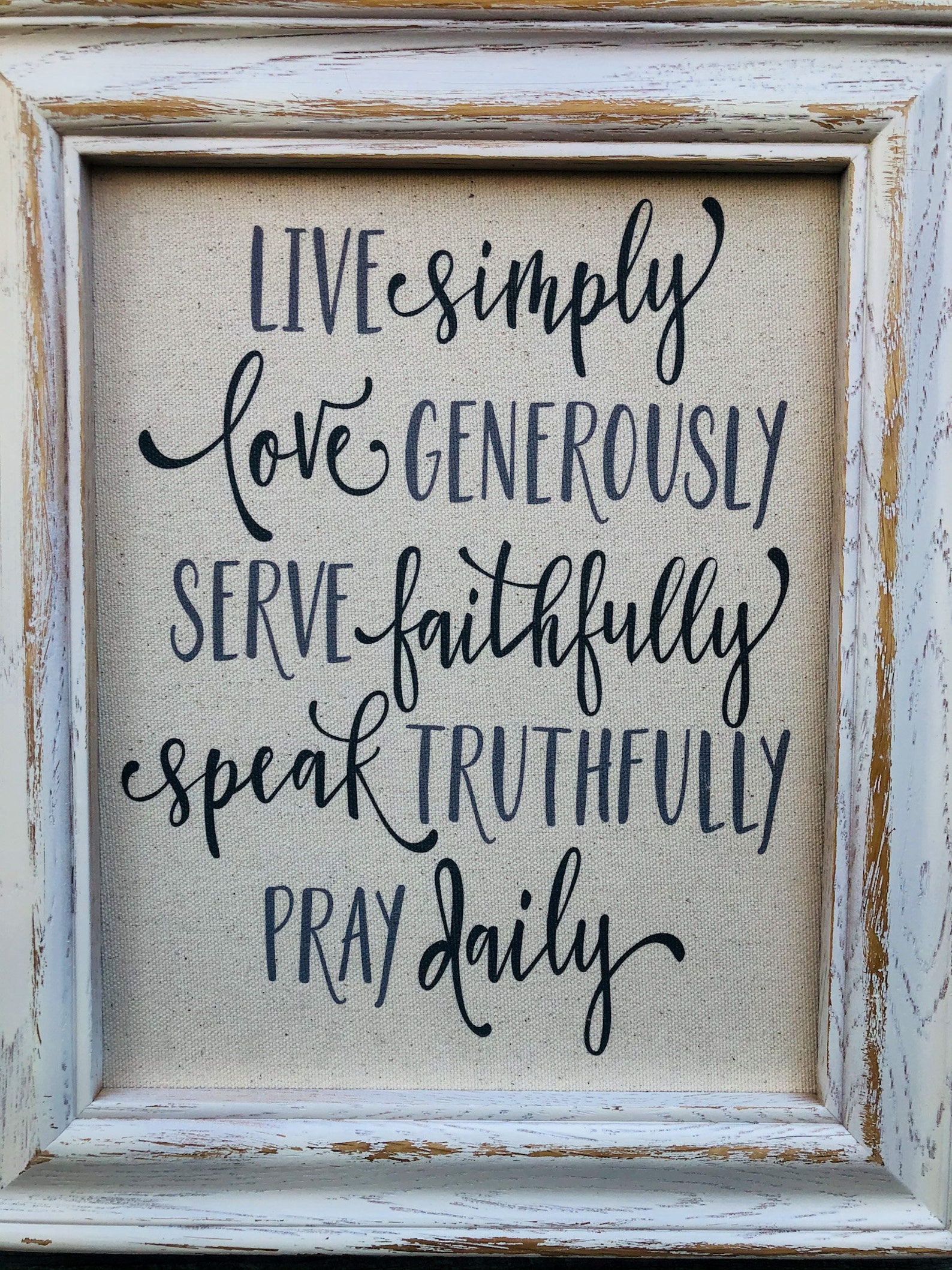 Live Simply Love Generously Serve Faithfully Canvas | Etsy