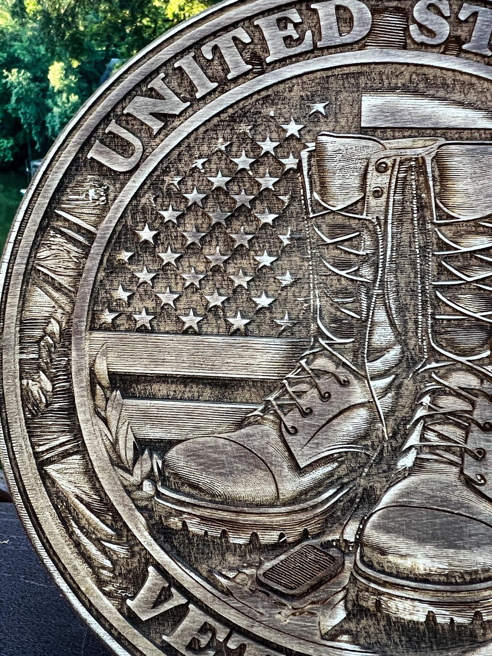 US Veteran Tribute, Laser Engraved, Custom Combat Boots, American Flag ...