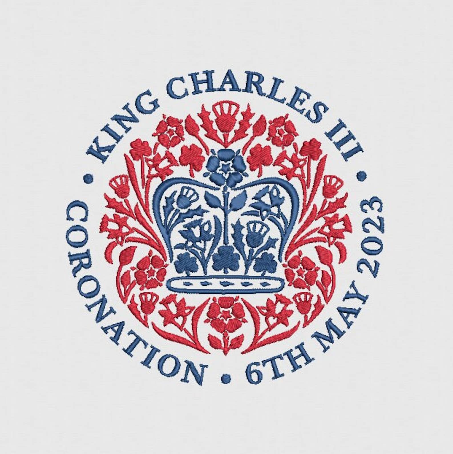 King Charles III Coronation Emblem Embroidery File - Etsy