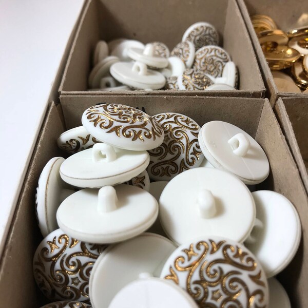 White Buttons - Etsy