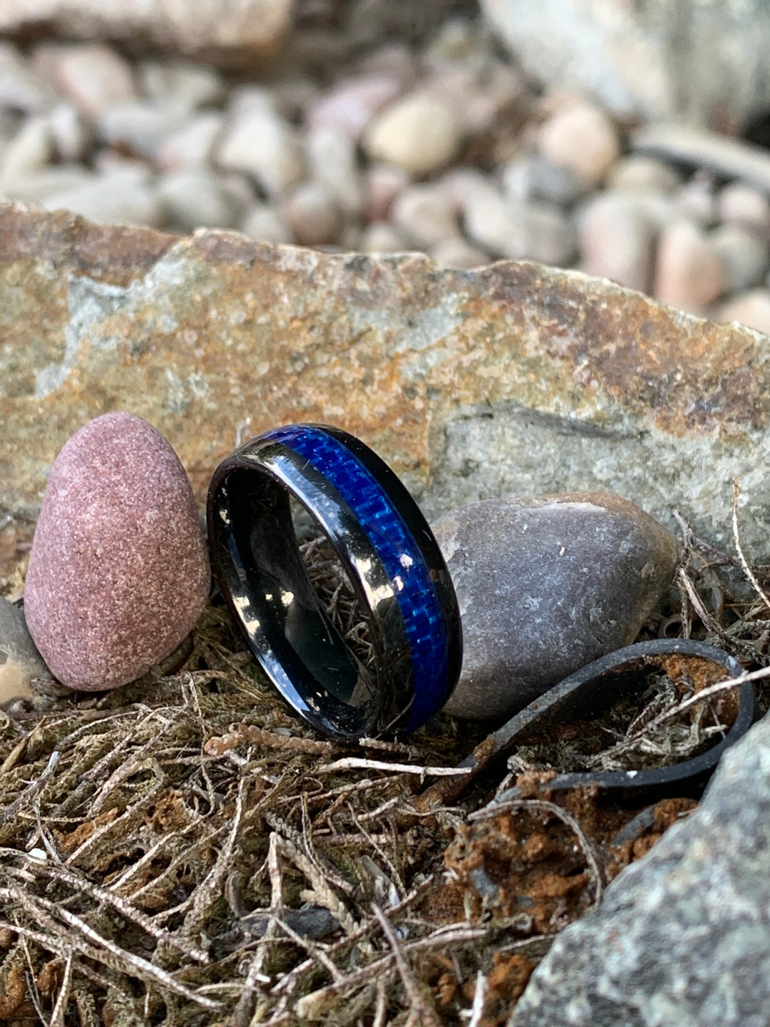 8mm Wedding Band, Unique Men Ring, Custom Engraved Black Ceramic Ring ...