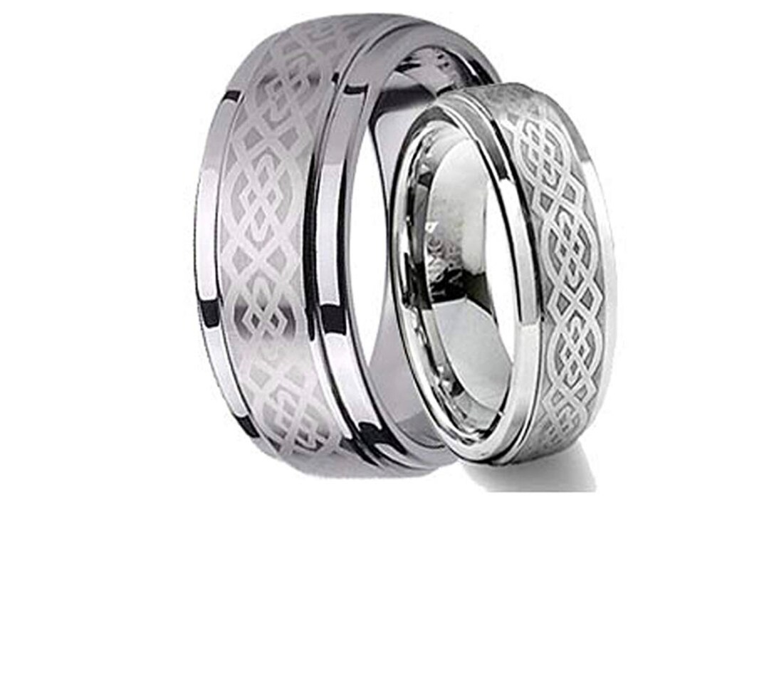 Personalized Engraving His & Hers Tungsten Carbide Loyal Celtic Knot ...