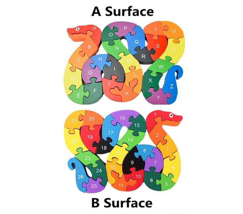 Animal Wooden Building Alphabet Jigsaw Puzzle Preschool | Etsy