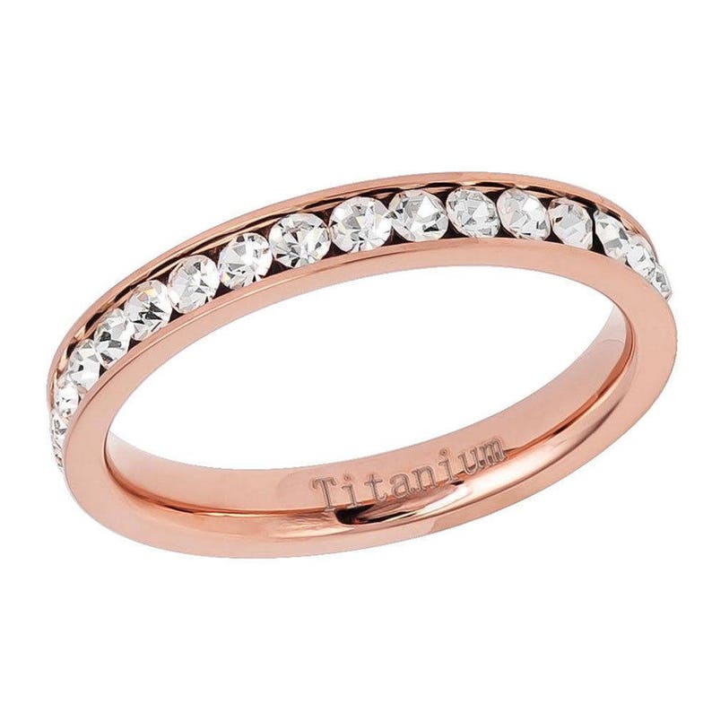 Custom Engraving 3mm Titanium Band Rose Gold IP Plated | Etsy