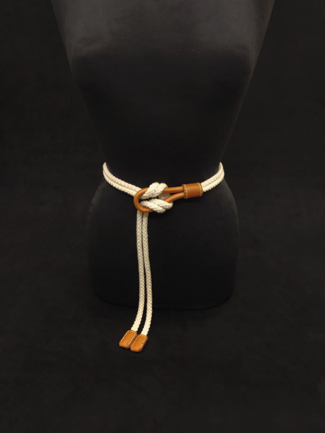 Handstitched Cotton Rope Belt With Leather Detail - Etsy