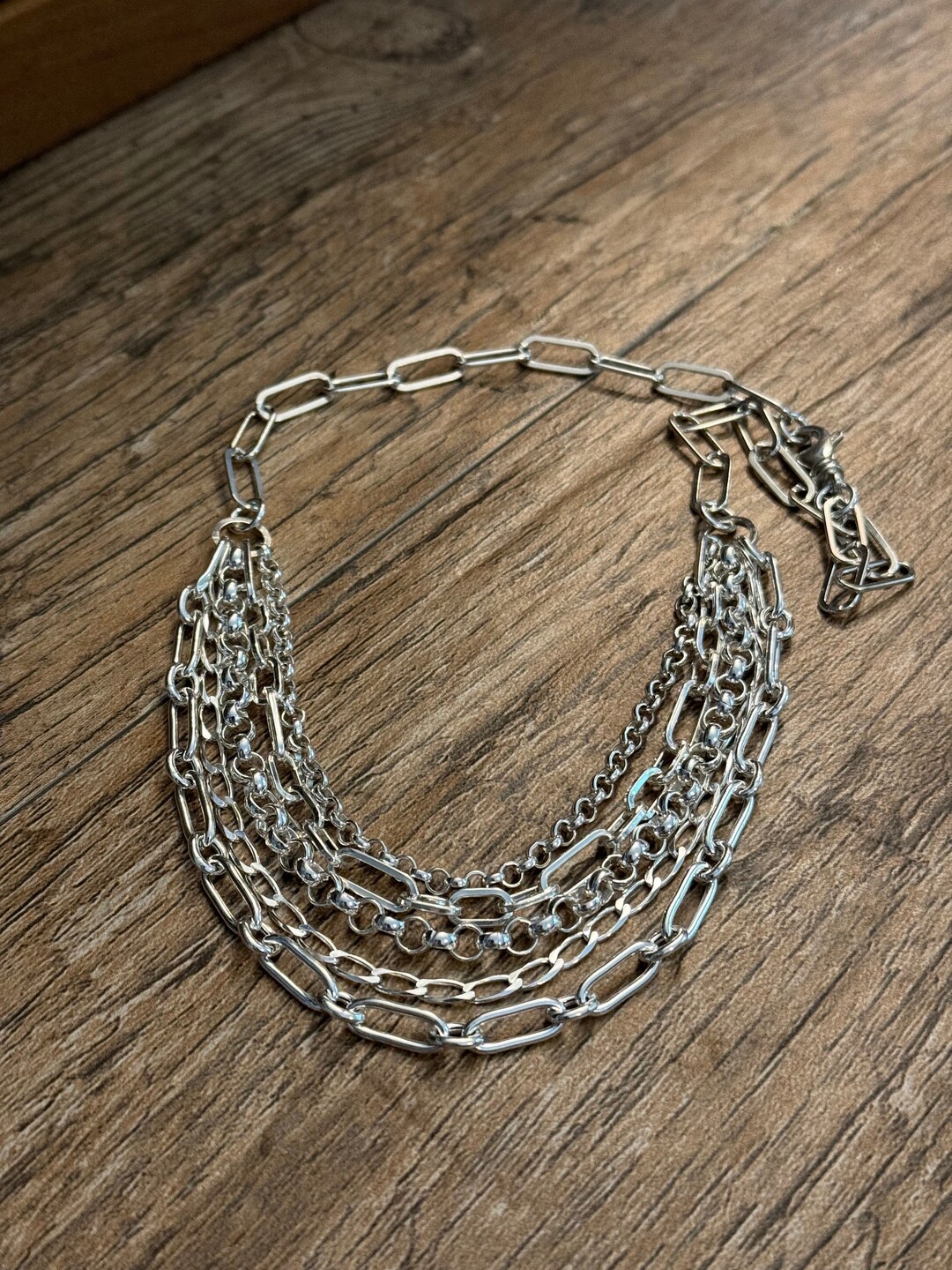 Sterling Silver Multi Chain Necklace - Layered Sterling Silver Necklace ...