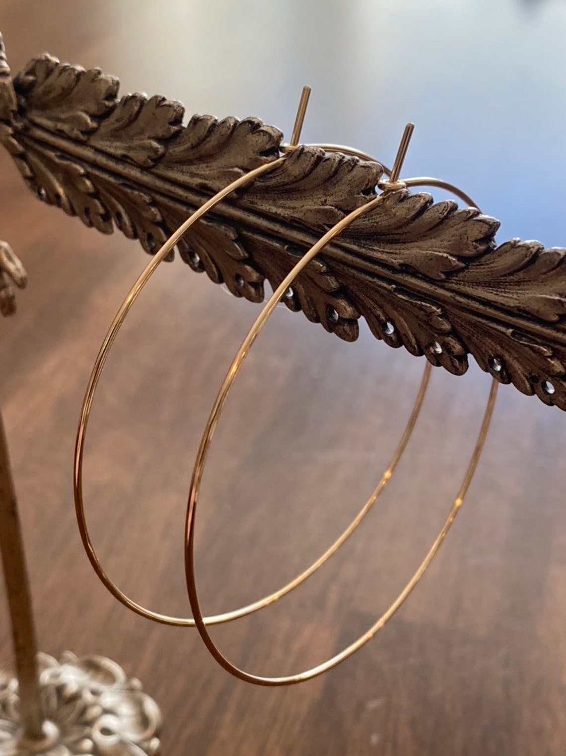 Threader Hoop Earrings Delicate Hoop Earrings Thin Hoops - Etsy