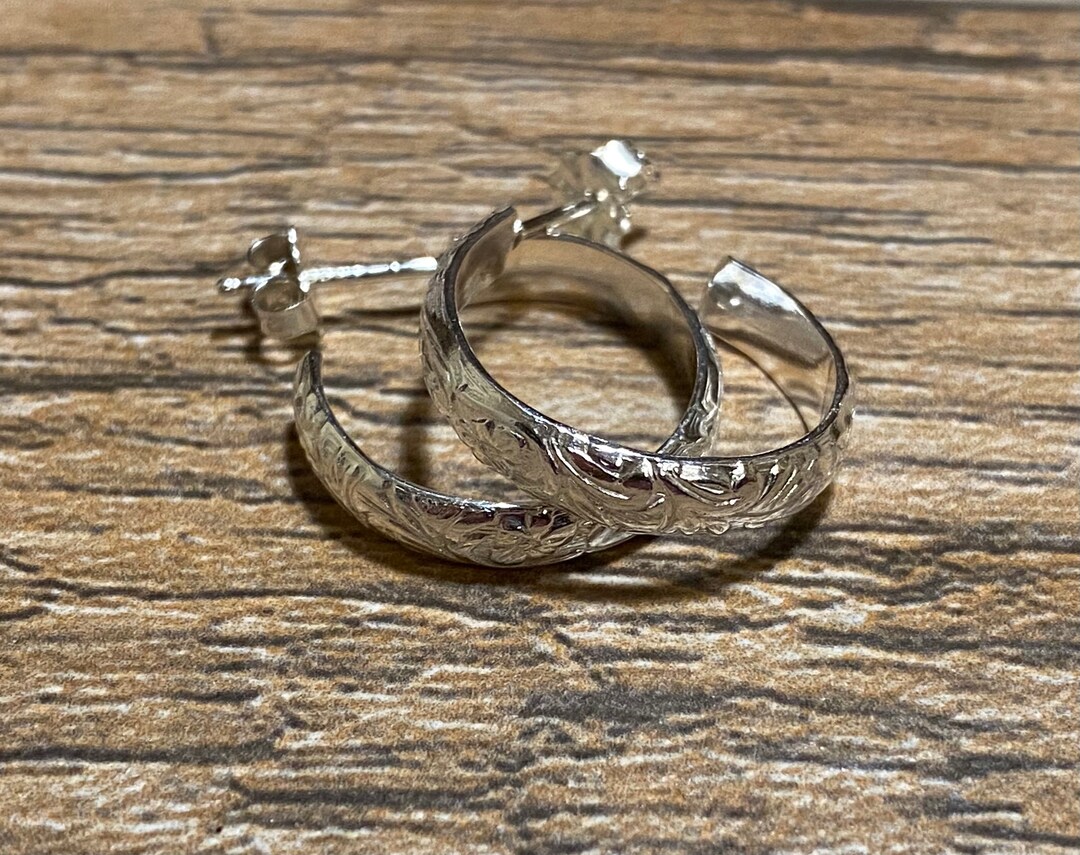 Sterling Silver Hoop Earrings - Post Hoop Earring - Sterling Silver ...