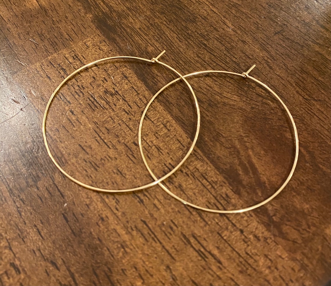 Threader Hoop Earrings Delicate Hoop Earrings Thin Hoops - Etsy