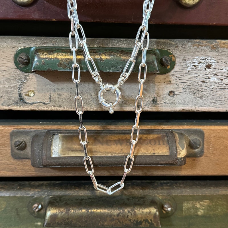 Silver Bolt Clip Chain - Etsy