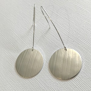 Earrings, Sterling Silver Disk Earrings, 1 Inch Embossed Sterling ...