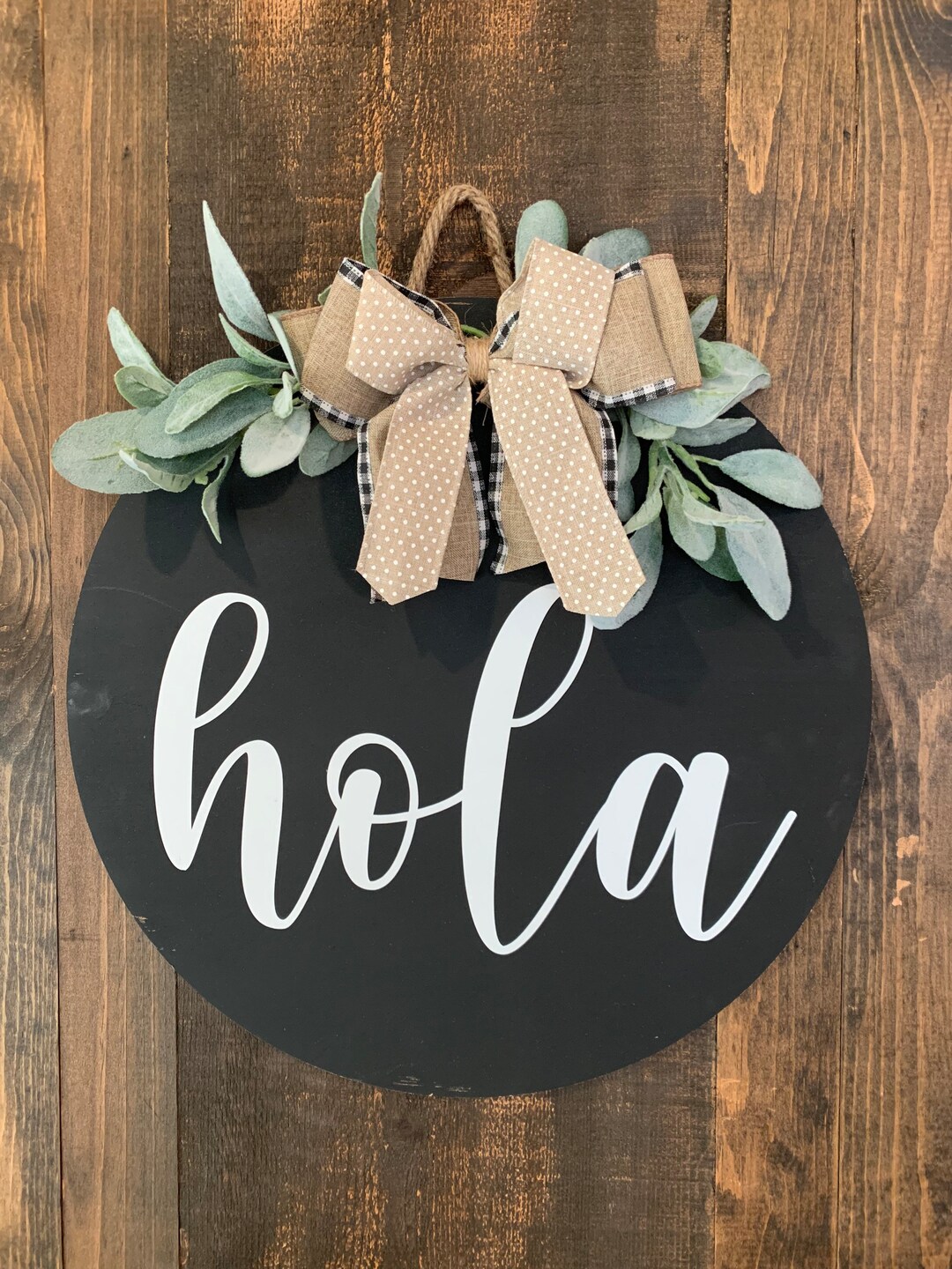 Hello Hola Welcome Wood Door Sign - Etsy