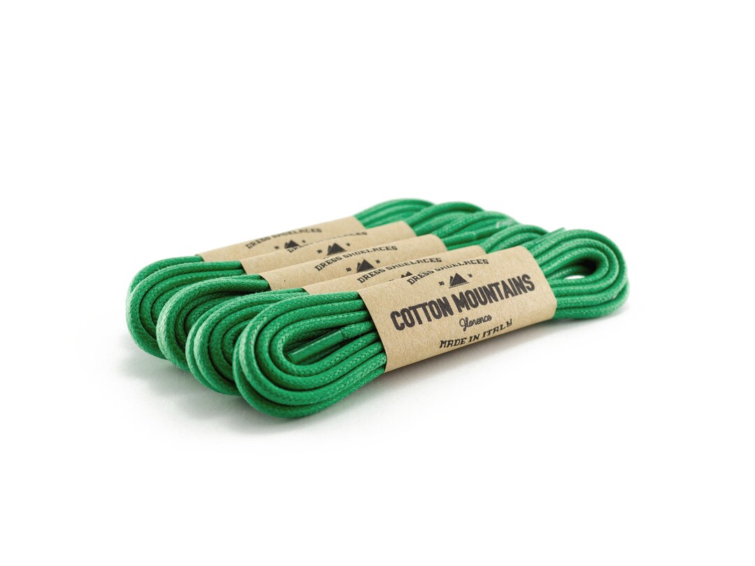 Green shoelaces, Dress shoe laces, Boot Laces, Round waxed cotton ...