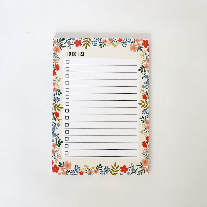 Floral To-do List Daily Planner Notepad Get Organized With Our - Etsy