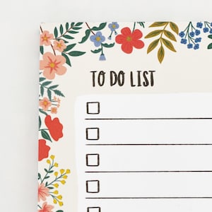 Floral To-do List Daily Planner Notepad Get Organized With Our ...