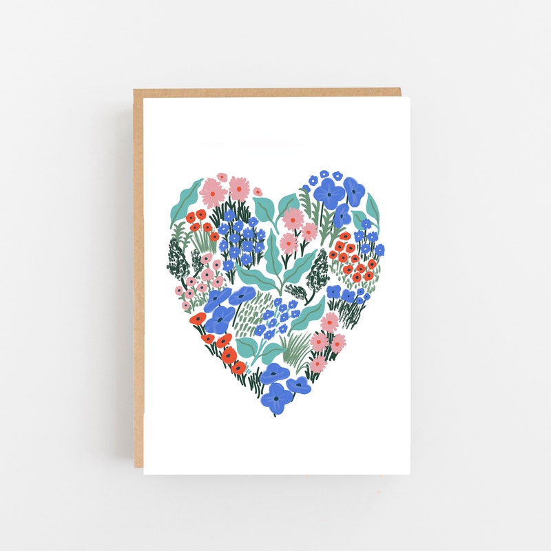Heart Card - Etsy