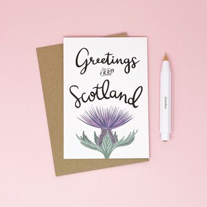 Scottish Card "greetings From Scotland" - Etsy