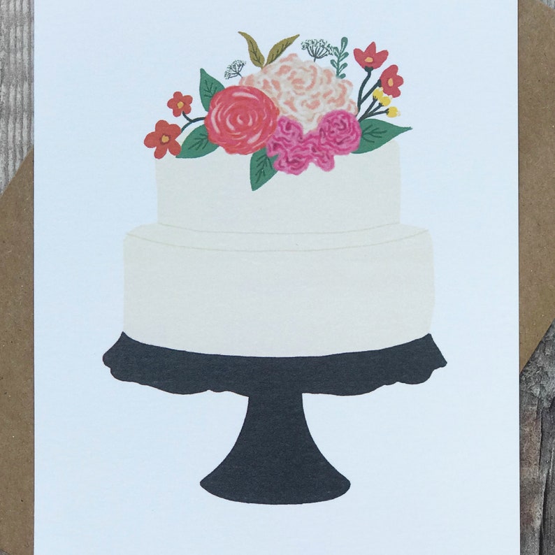 Cake Card Wedding Cake Card Cake Card Congrats Card - Etsy