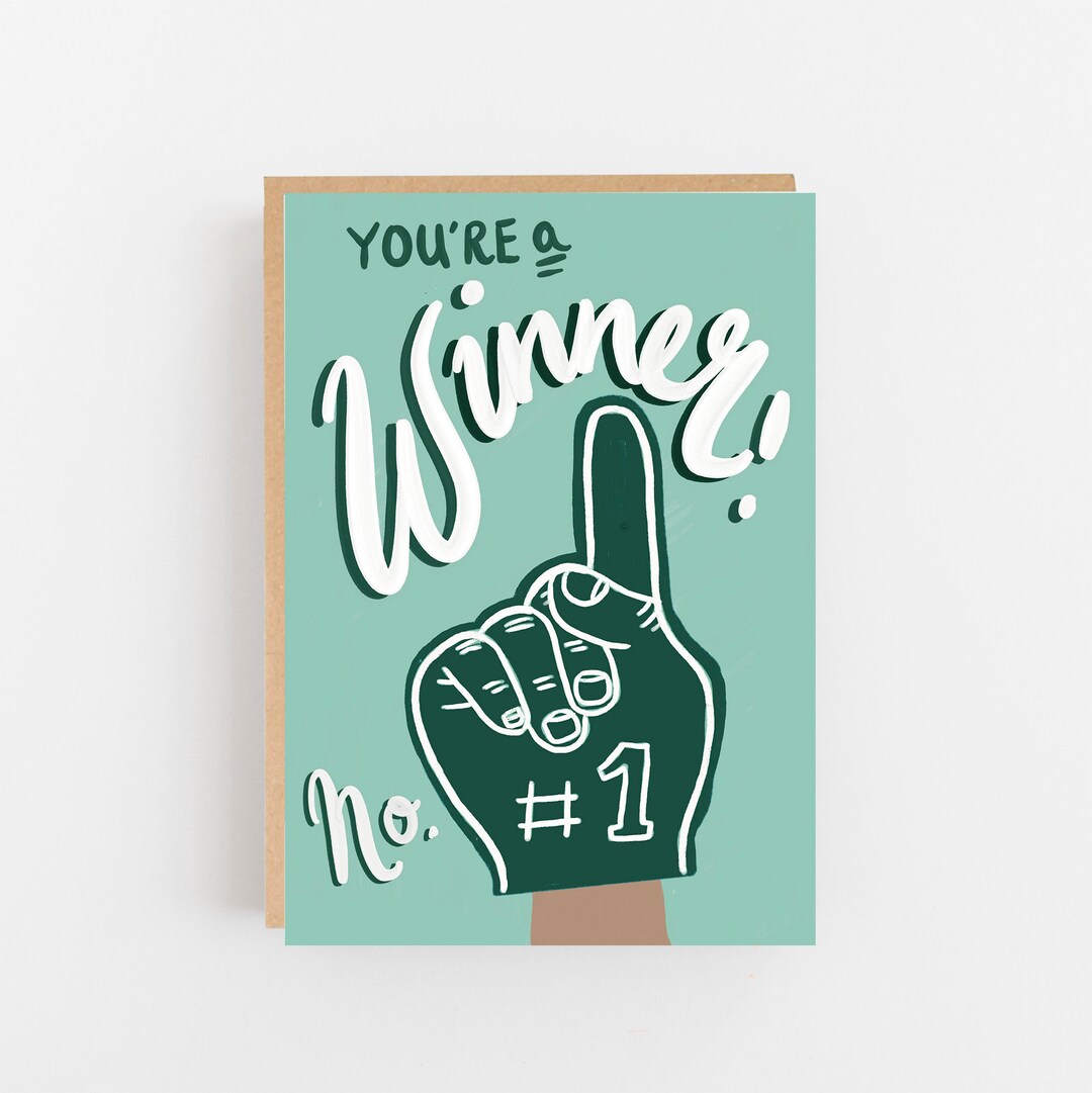 You're A Winner Greeting Card - Congratulations Card - Achievement Card ...