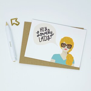 Hey Lovely Lady Card - Friendship Card - BFF Card - Best Friend Card ...