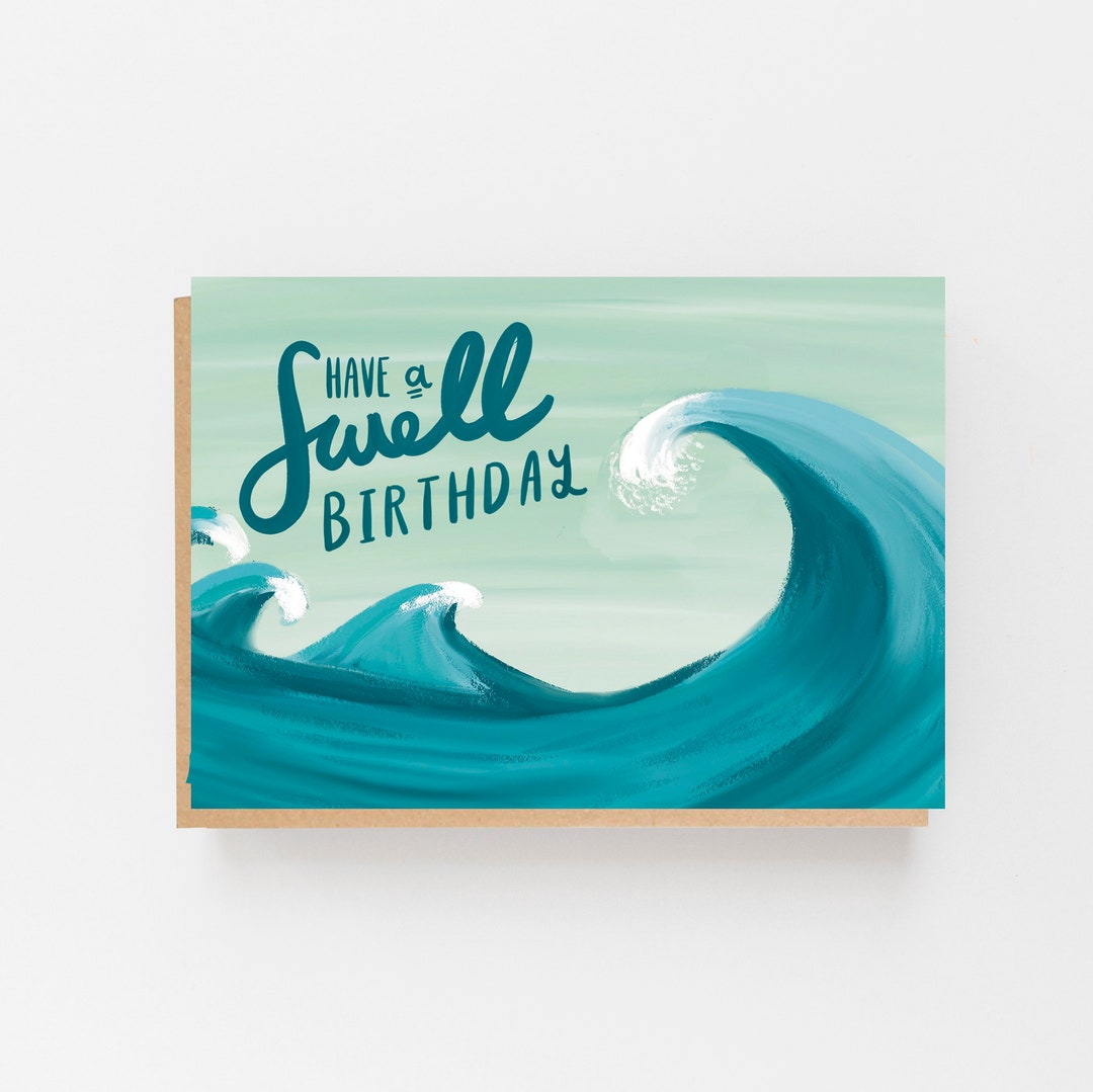 Swell Birthday Card: Ocean Waves, Eco-friendly - Etsy