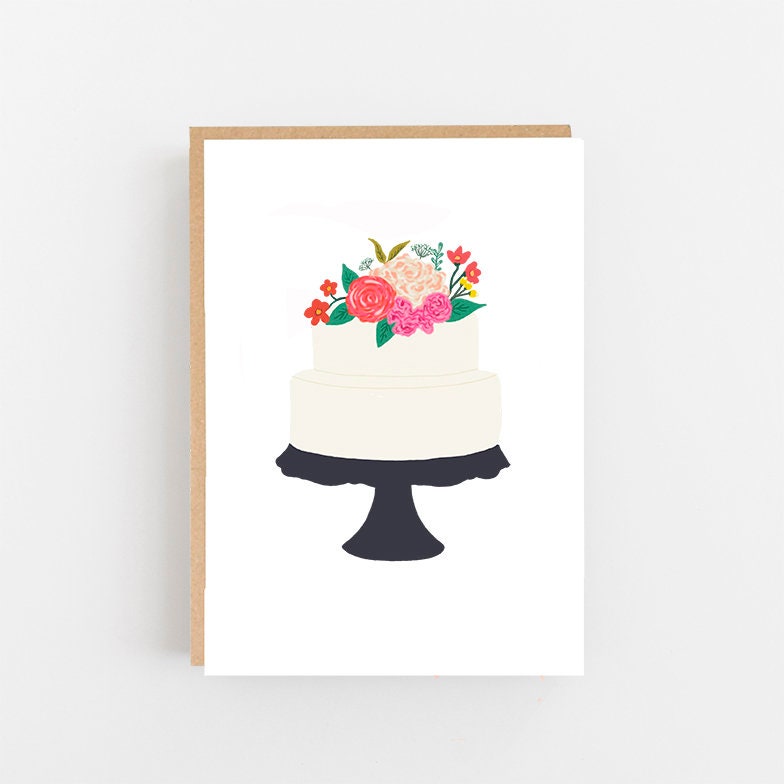 Cake Card Wedding Cake Card Cake Card Congrats Card - Etsy