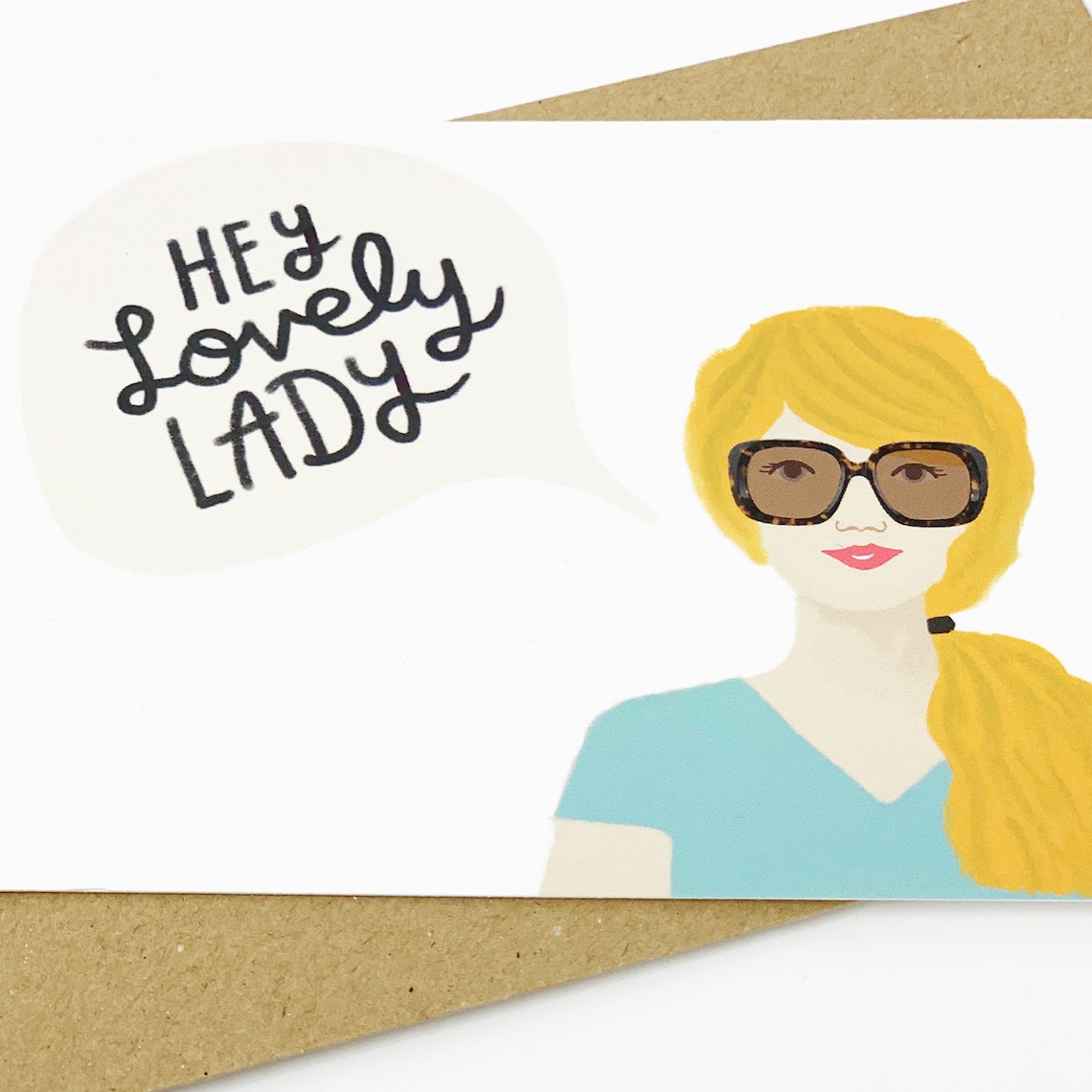 Hey Lovely Lady Card Friendship Card BFF Card Best | Etsy