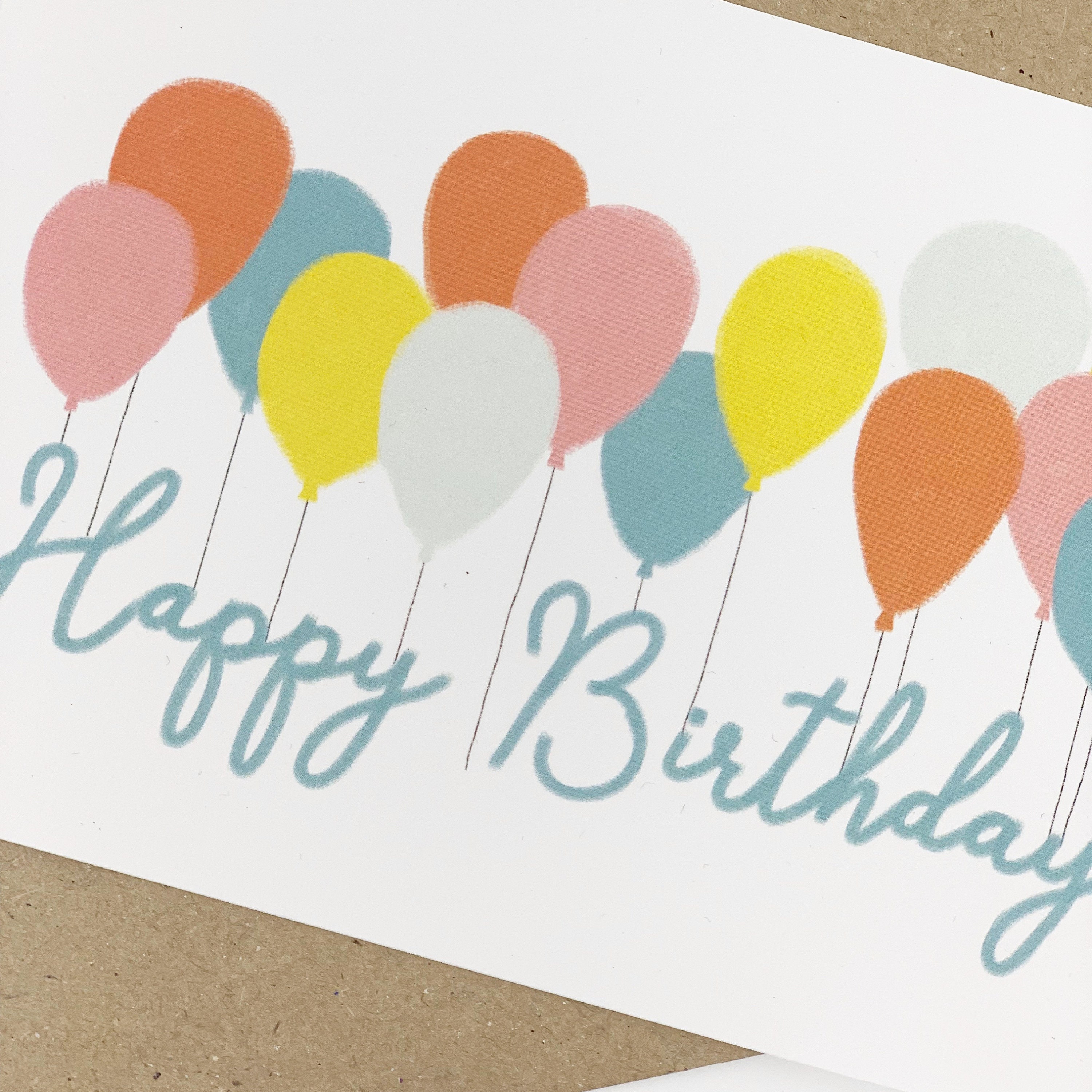 Happy Birthday Card Balloon Card Birthday Card for Any Age - Etsy