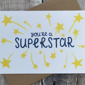 Thank You Card You're a Superstar | Etsy