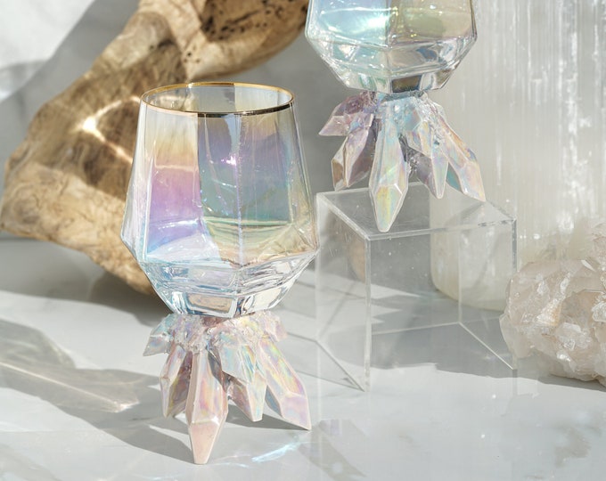Aura Prism Crystal Rocks Glasses (set of Two) | Handmade Ceramic ...