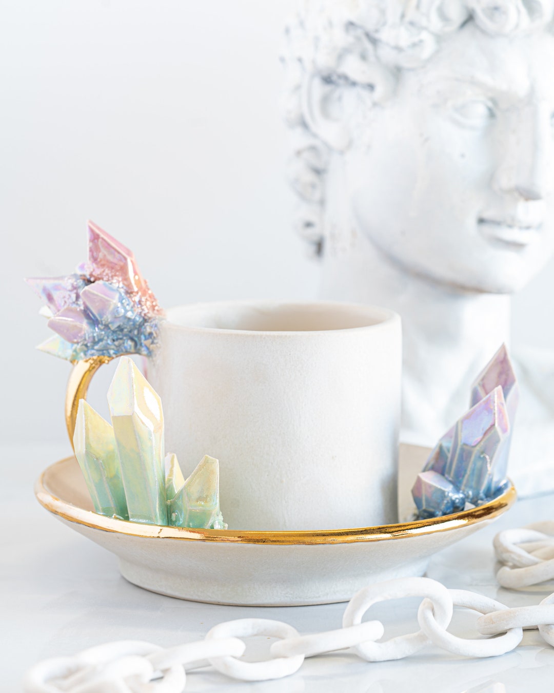 Aura Rainbow Crystal Tea Set Ceramic Tea Set for an Elegant - Etsy