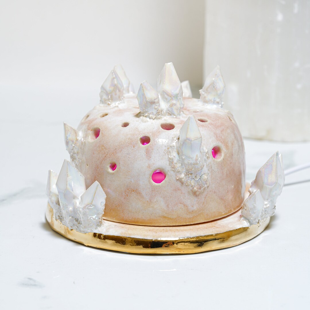 3" Handmade Aura Crystal Cavern Light - LED Color Spectrum Lamp With ...