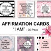 Affirmation Cards, "i Am", Set of 30, Positive Affirmations, Daily ...