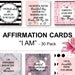 Affirmation Cards, i Am, Set of 30, Positive Affirmations, Daily ...