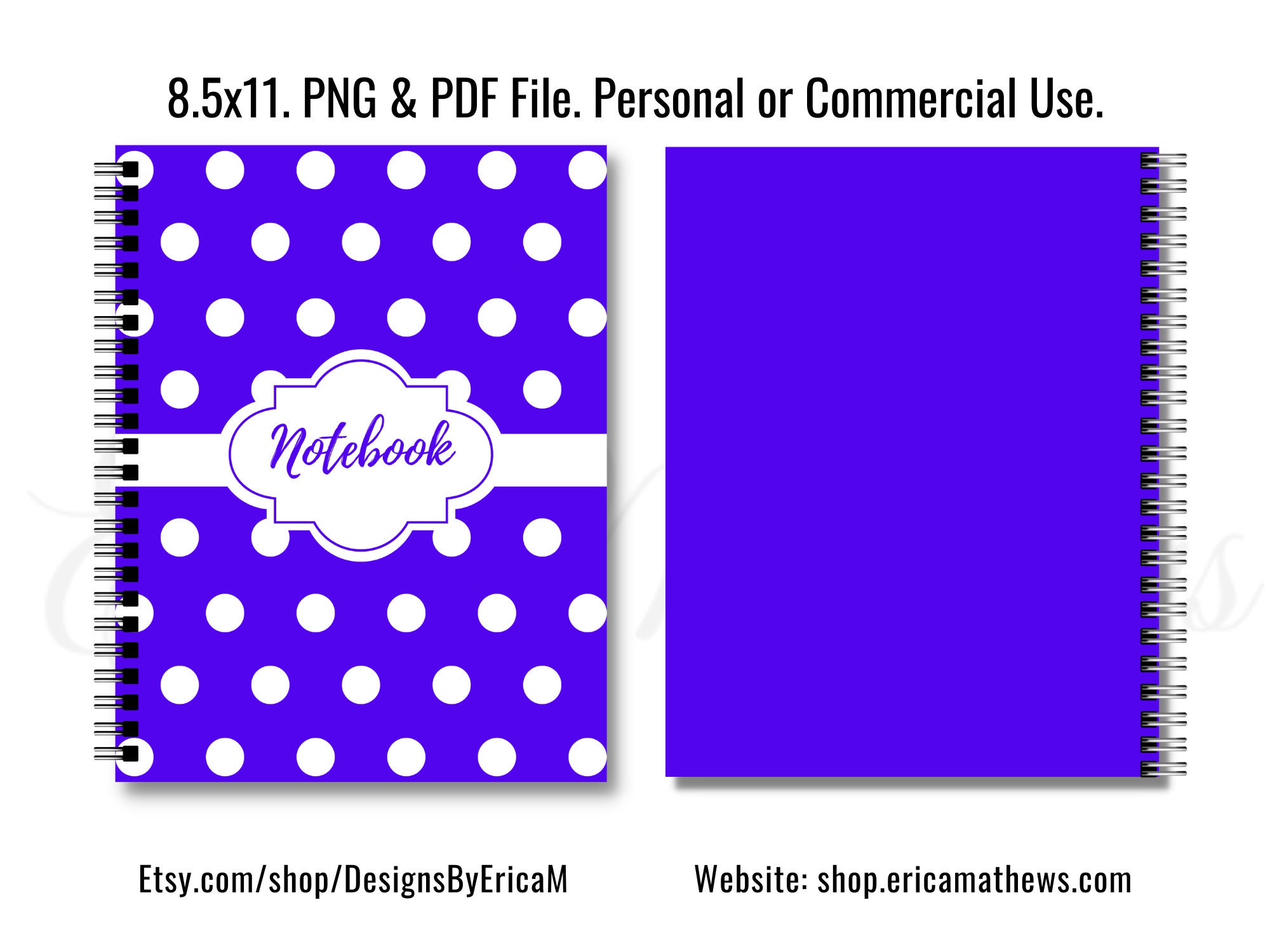 20 Printable Notebook/journal Front and Back Covers, Polka Dot, Size 8 ...