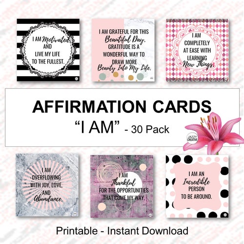 I Am Affirmation Cards Daily Affirmations Positive - Etsy